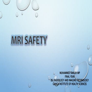 MRI Safety Basics | PPTX