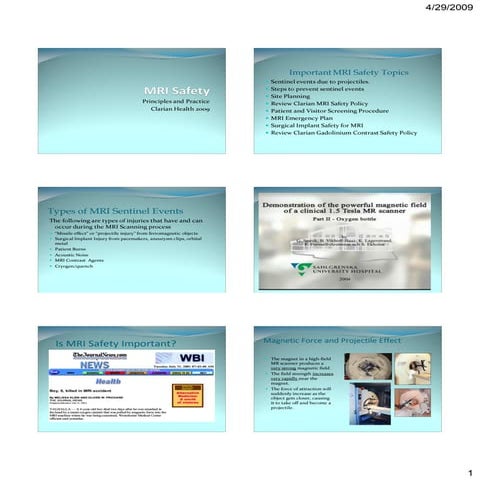 Mri safety practice and principles | PDF