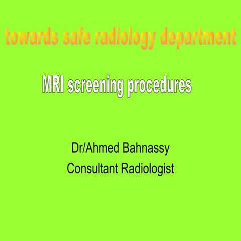 MRI screening procedures | PPT