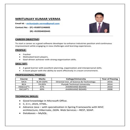 Mritunjay cv2 | PDF
