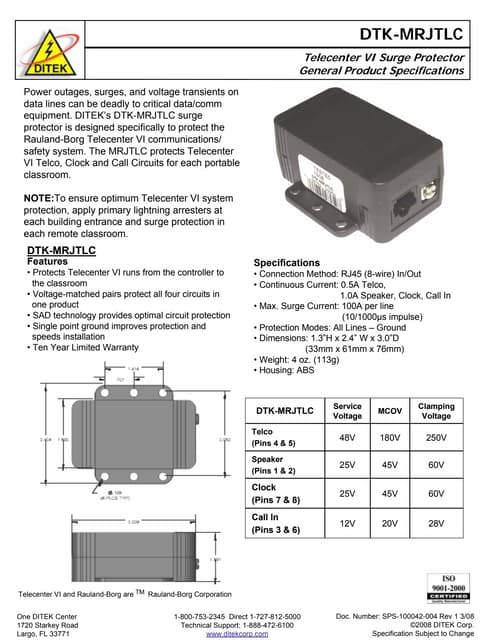 Ditek POC Data Sheet | PDF