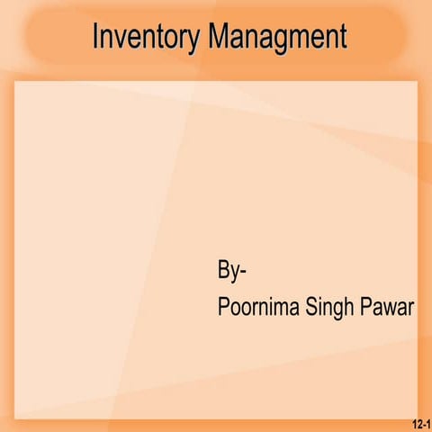 Inventory managment | PPT