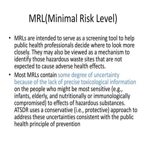 MRL(Minimal Risk Level) | PPTX