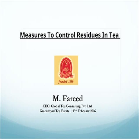 MEASURES to control chemical residues in tea.ppt