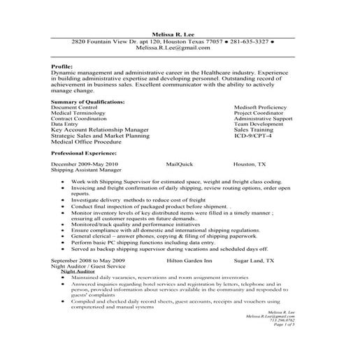 MR Lee Resume | PDF