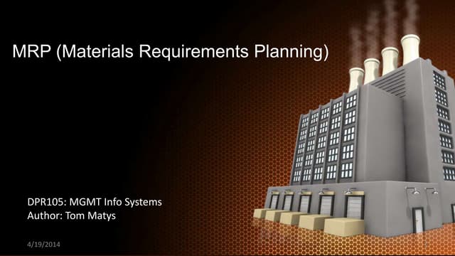 Material requirement planning presentation | PPT