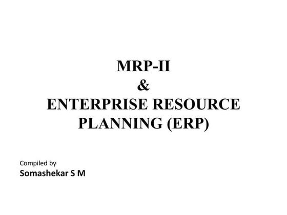 Material Requirement Planning (MRP) | PPT