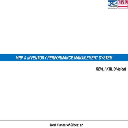 MRP & Inventory Performance Management | PPSX