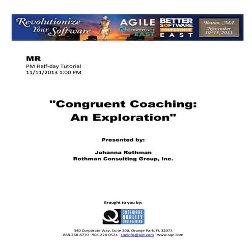 Congruent Coaching: An Exploration | PDF
