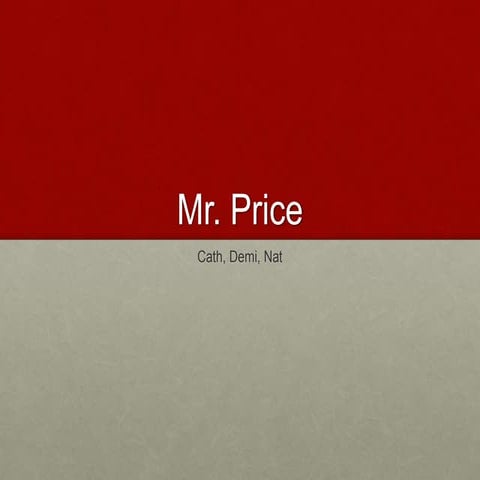 Mr Price - Situational Analysis | PPTX