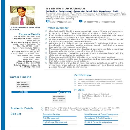 Sr Banking Professional | DOCX