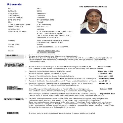 Mrs boms happy cv | PDF