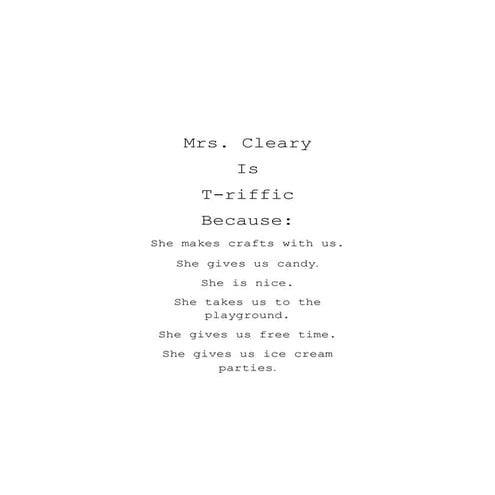 Mrs cleary | DOCX