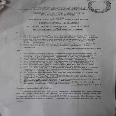 Mrs Dr Renuka Datla becomes MD of Biological E | PDF