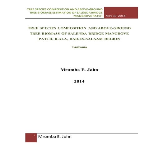 Plant community structure and diversity assessment of selected mangrove ...