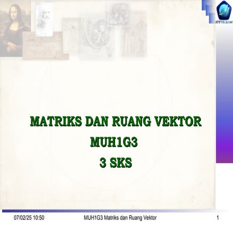 Matrix dan ruang vektor slide presentasi | PPT