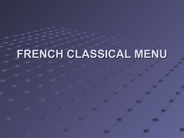 17 course french classical menu | PDF