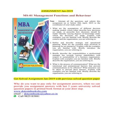 MS-01 Management Functions and Behaviour january-2019 | PDF