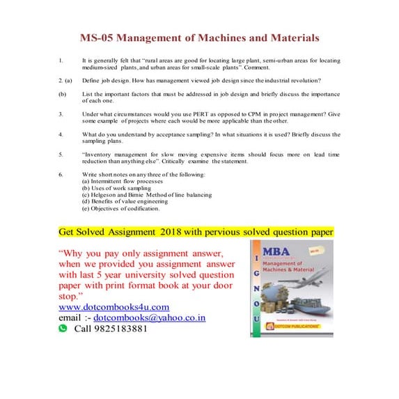 Ms 05 ignou assignment 2018 | PDF