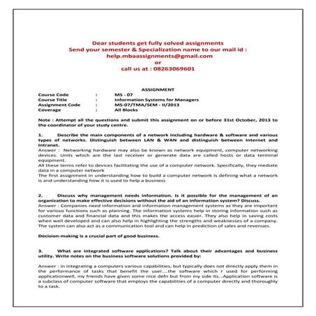 Ms 07 information systems for managers | DOCX