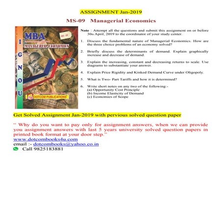 ASSIGNMENT Jan-2019 MS-09 Managerial Economics | PDF