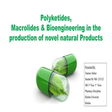 Polyketides, Macrolides & Bioengineering in the production of novel ...