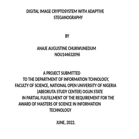 MS.C PROJECT PPT PRESENTATION.( ANAJE AUGUSTINE CHUKWUNEDUM ...