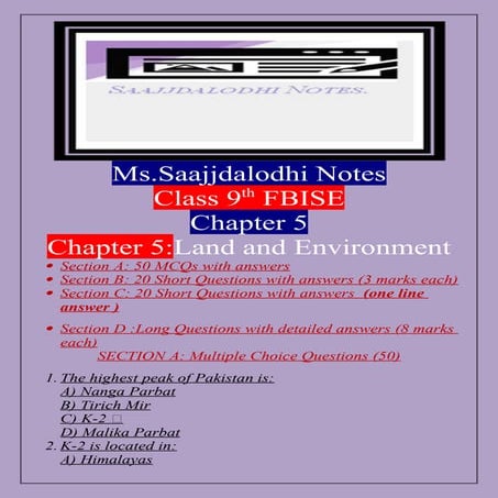 Ms.SaajjdaLodhiNotes Based on Class 10th Chapter 6..docx