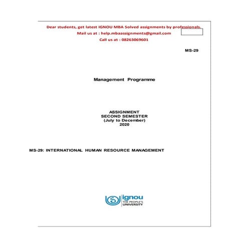 Ms 29 international human resource management | PDF