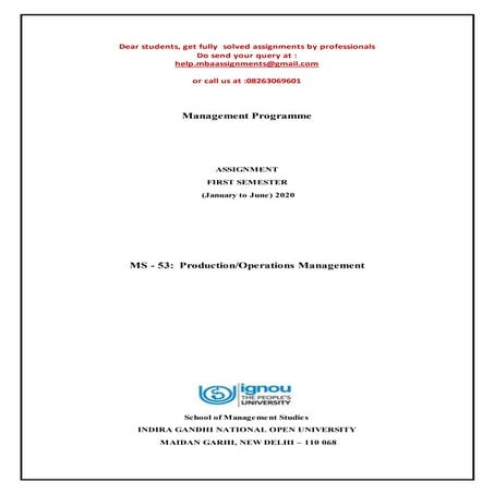 Ms 53 production operations management | PDF