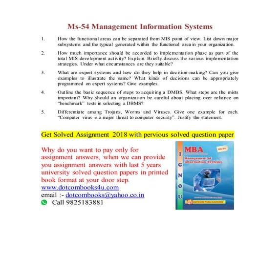 Ms 54 ignou assignment 2018 | PDF