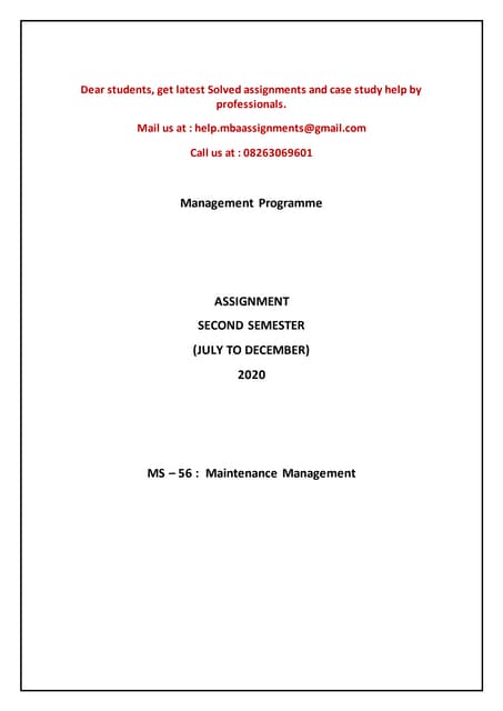 Ms 57 maintenance management | DOC