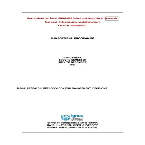 Ms 95 research methodology for management decisions | PDF