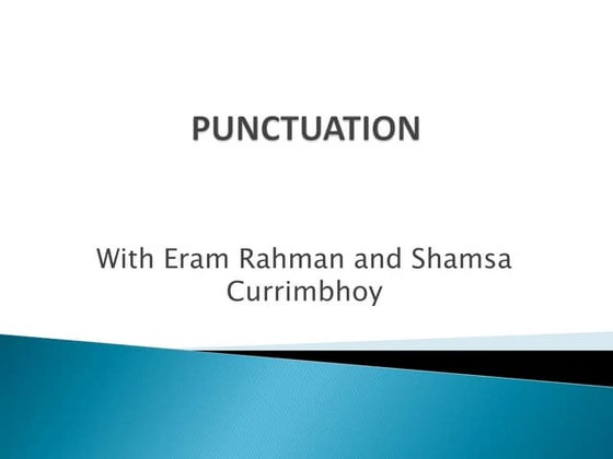 Understanding punctuations | PPTX