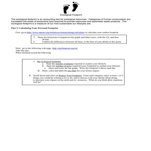 Ecological Footprint Lab | PDF