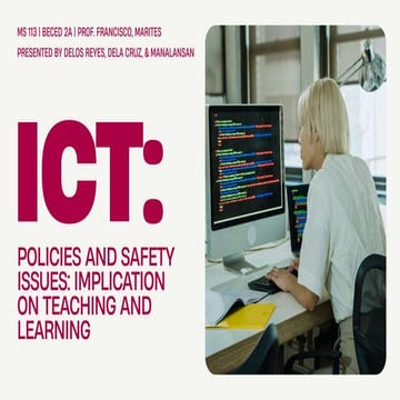 ICT: Policies and Safety Issues on Teaching and Learning | PDF