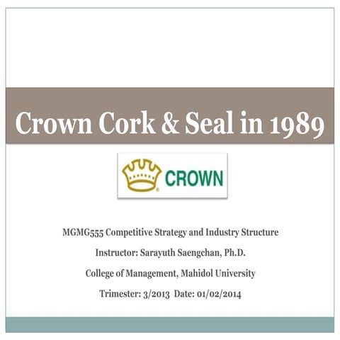 Crown Cork & Seal in 1989 | PPTX