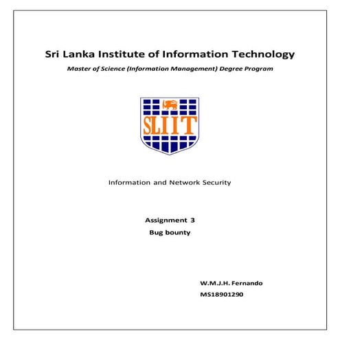 Assingment 3 - Bug bounty | PDF