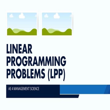 Management Science - Linear Programming Problems | PDF