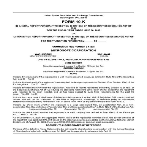 Microsoft 2006 10-K | DOC