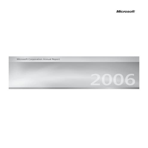 Microsoft 2006 Annual Report | DOC