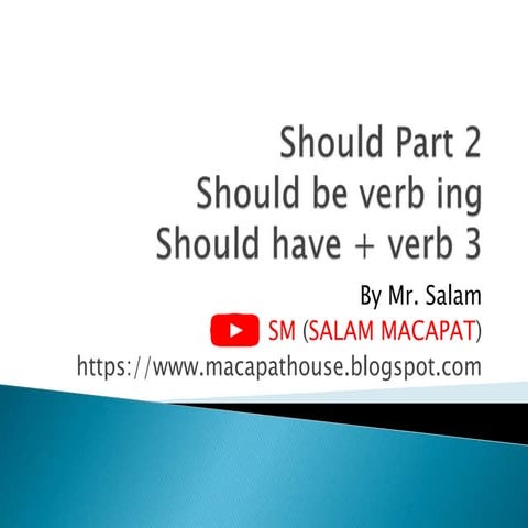 Ms 4 SHOULD BE VERB ING | PPTX