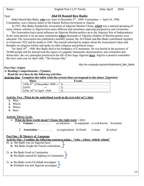 How to plan tests and exams according to the bem guide typology | PDF ...