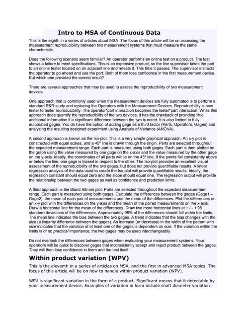 10. measurement system analysis (msa) | PDF | Physics | Science
