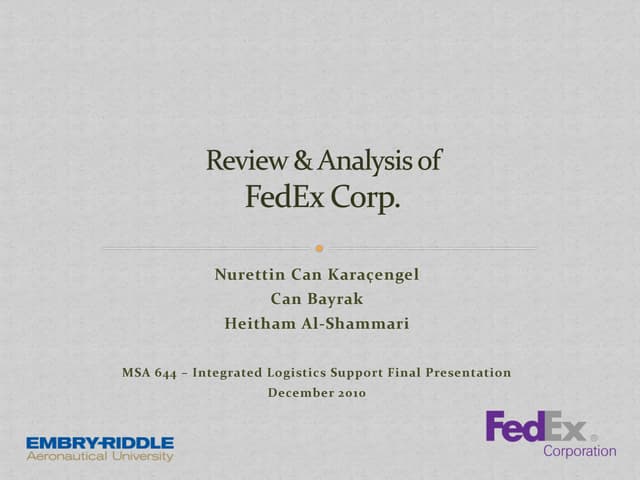 FedEx Supply Chain Management | PPTX