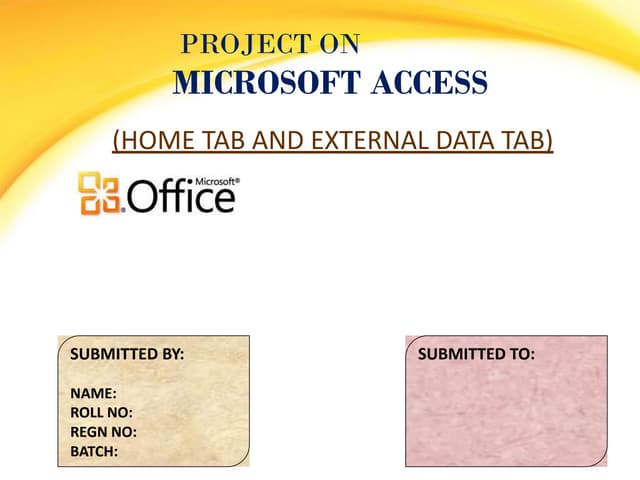 MS-Access Tables Forms Queries Reports.ppt