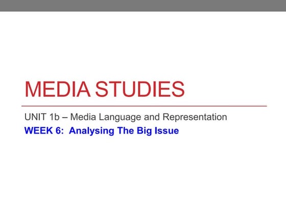 EDUQAS MEDIA STUDIES A LEVEL COMPONENT TWO SECTION B VOGUE AND THE BIG ...