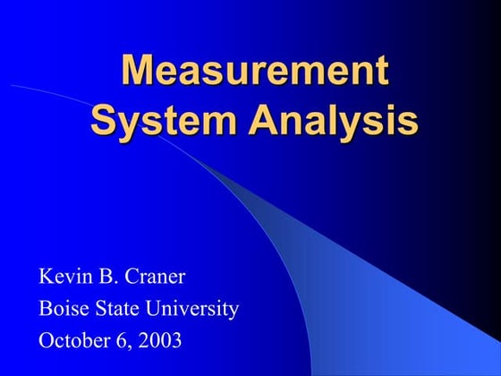 Measurement System Analysis (MSA) | PPTX