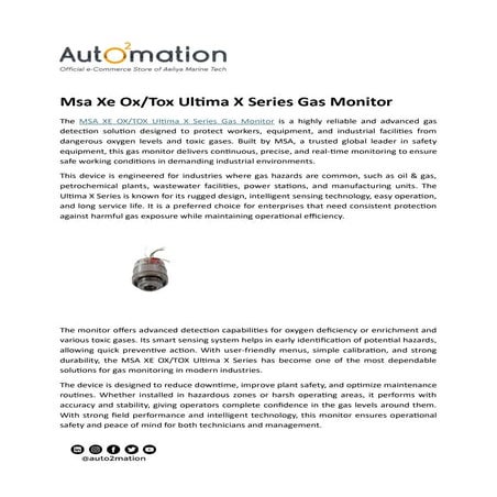 Msa Xe Ox Tox Ultima X Series Gas Monitor | PDF