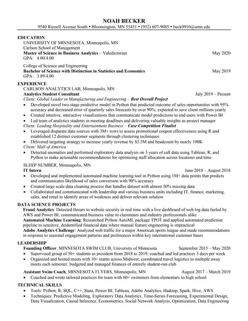 Resume completed | PDF